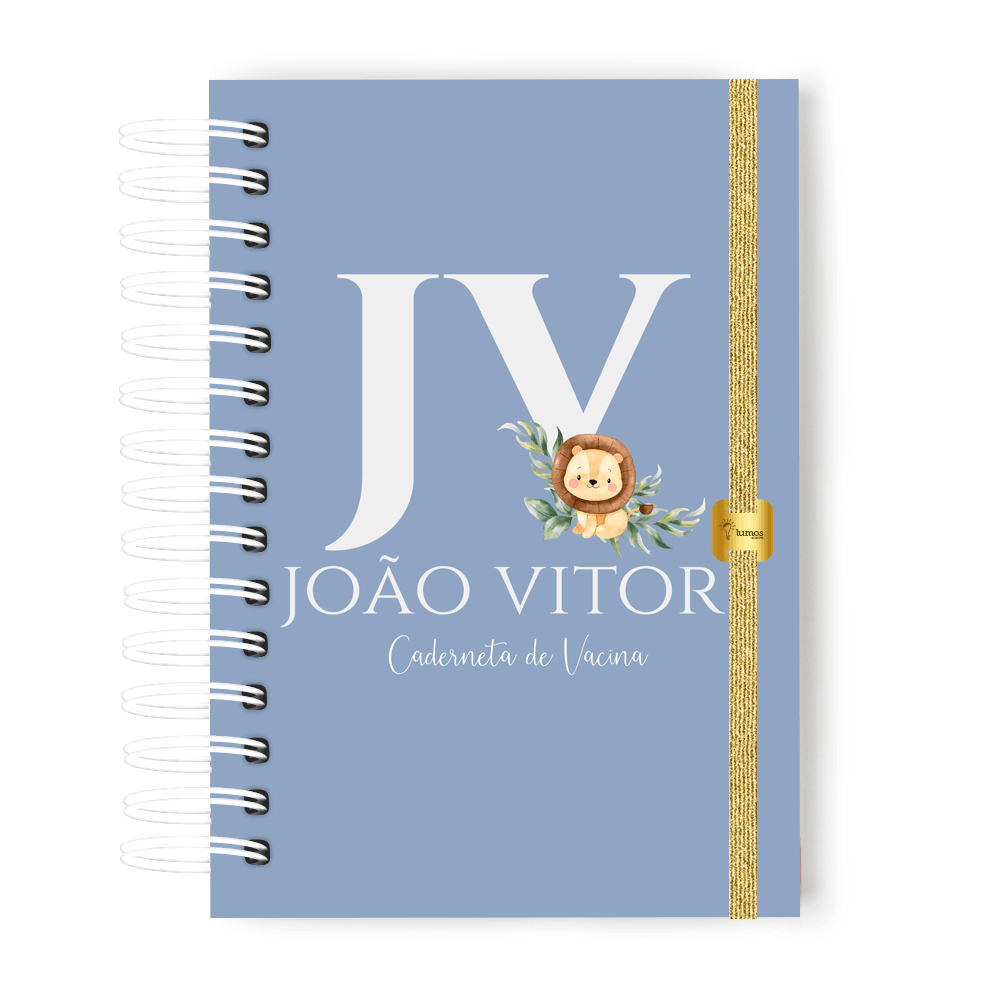 Caderneta de Vacinação Personalizada Bebê - Safari e letras, Nome na ...