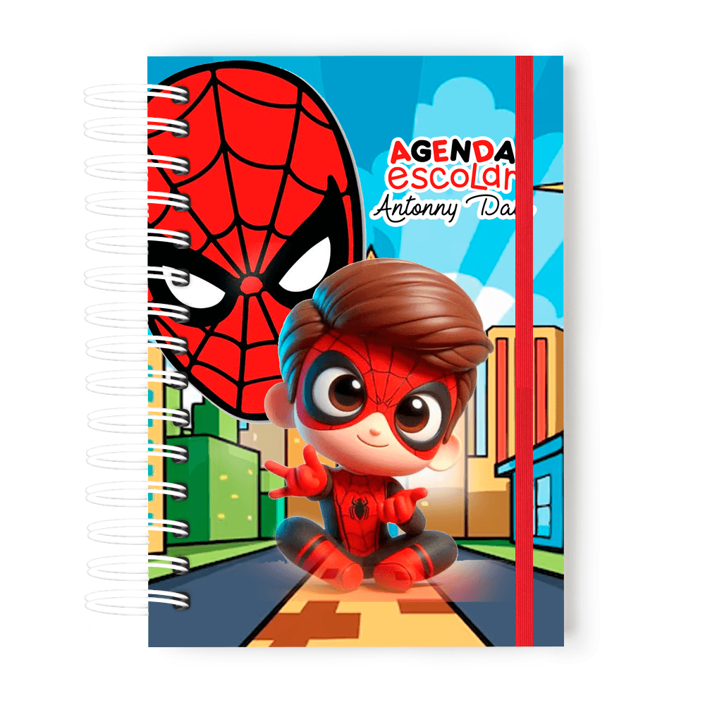 Agenda Escolar 2026 | Personalizada capa dura com nome na capa | Homem ...