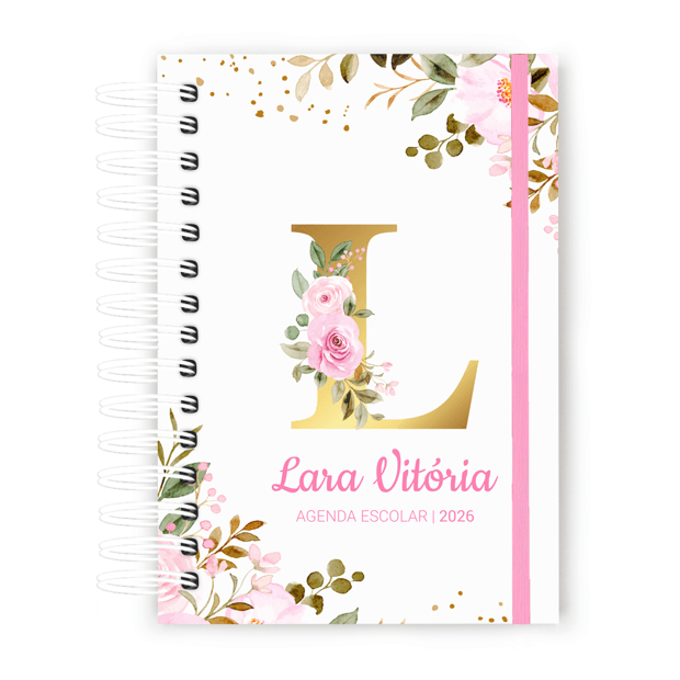 Agenda Escolar 2026 | Personalizada capa dura com nome na capa ...