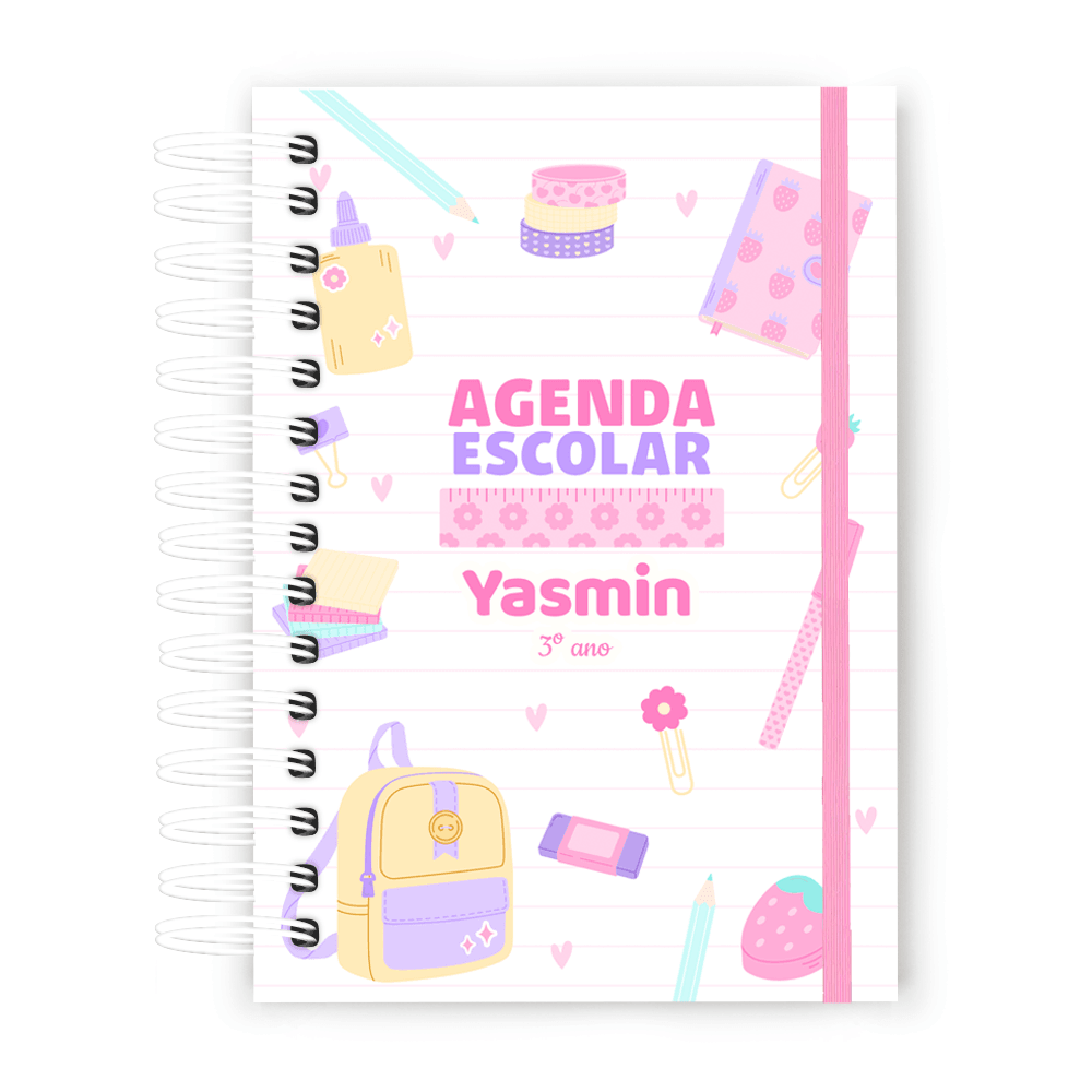 Agenda Escolar 2026 | Personalizada capa dura com nome na capa | Frufru ...