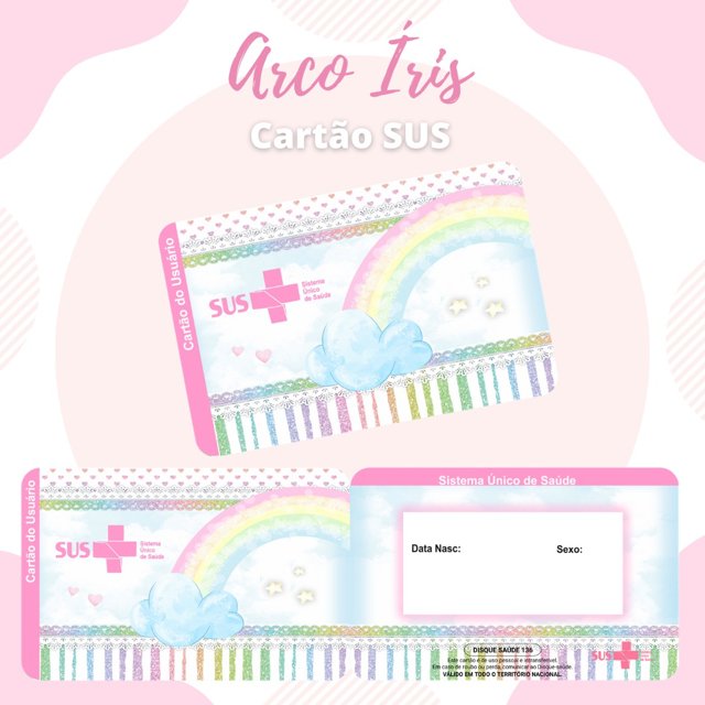 Cartão do SUS Personalizado - Meninas | Vida e Arte Personalizados