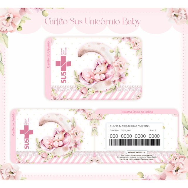 Cartão do SUS Personalizado - Meninas | Vida e Arte Personalizados