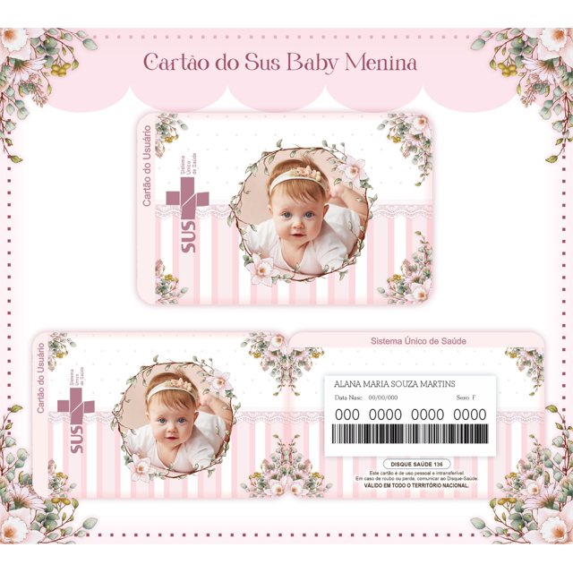 Cartão do SUS Personalizado - Meninas | Vida e Arte Personalizados