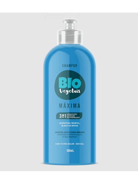 SHAMPOO MÁXIMA 3 EM 1 500ML BIOVEGETAIS | Belíssima Cosméticos