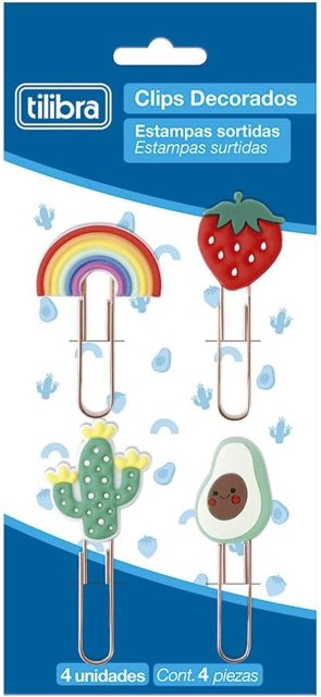 Clips Decorados 50mm 4 Unidades | Copypaper Papelaria