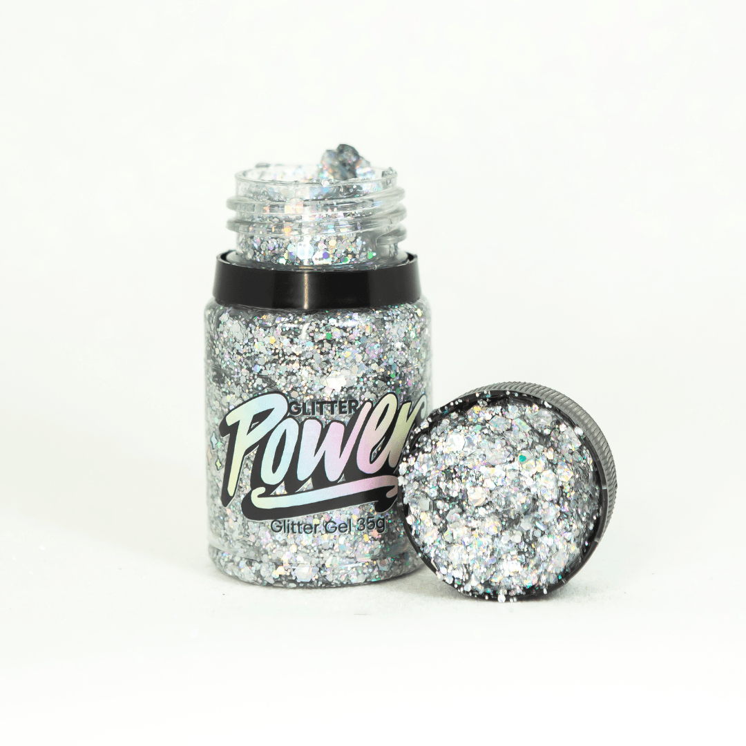 Glitter Power | Gel Prata | Contém Glitter