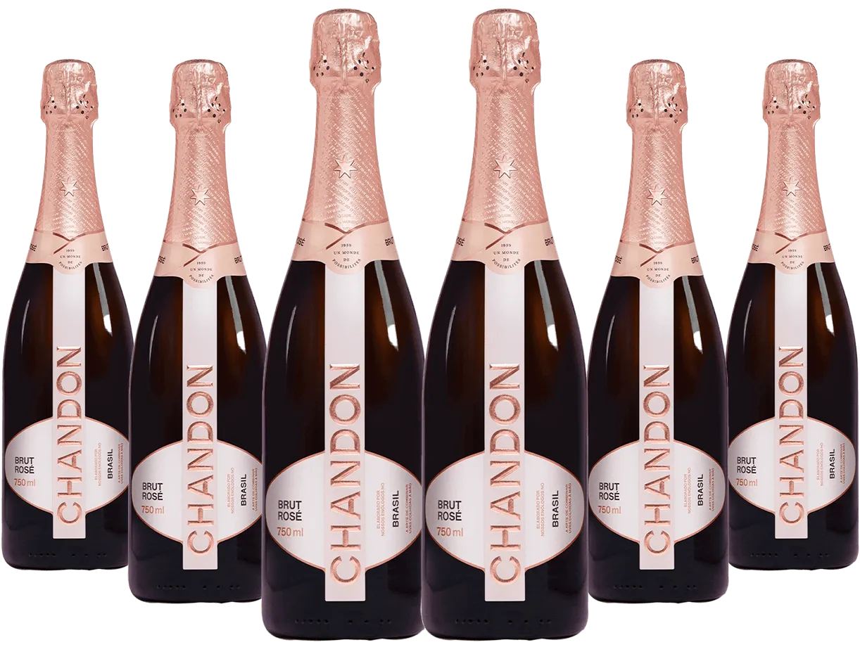 Caixa de Espumante Chandon Brut Rosé com 6 garrafas | Vino Verace