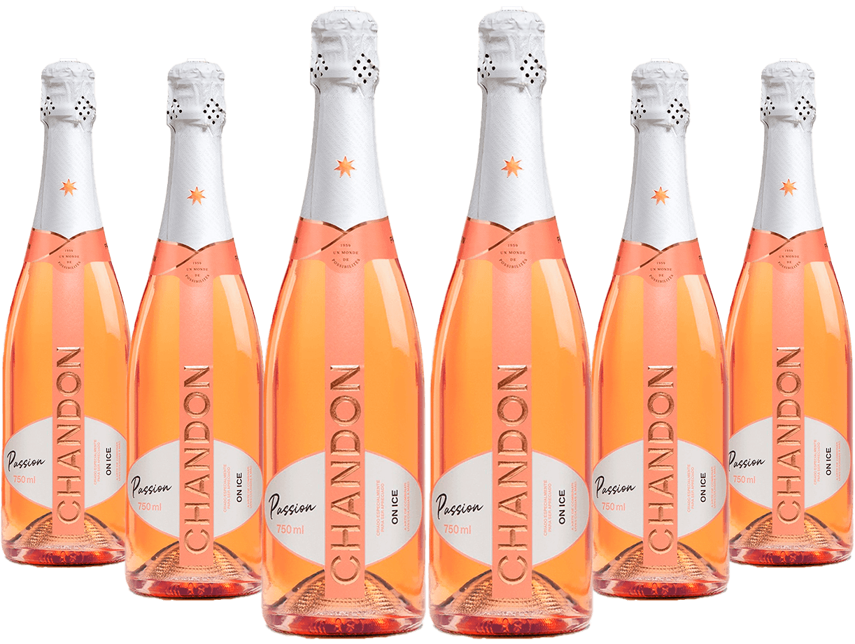 Caixa de Espumante Chandon Passion On Ice Demi Sec Rosé com 6 garrafas ...