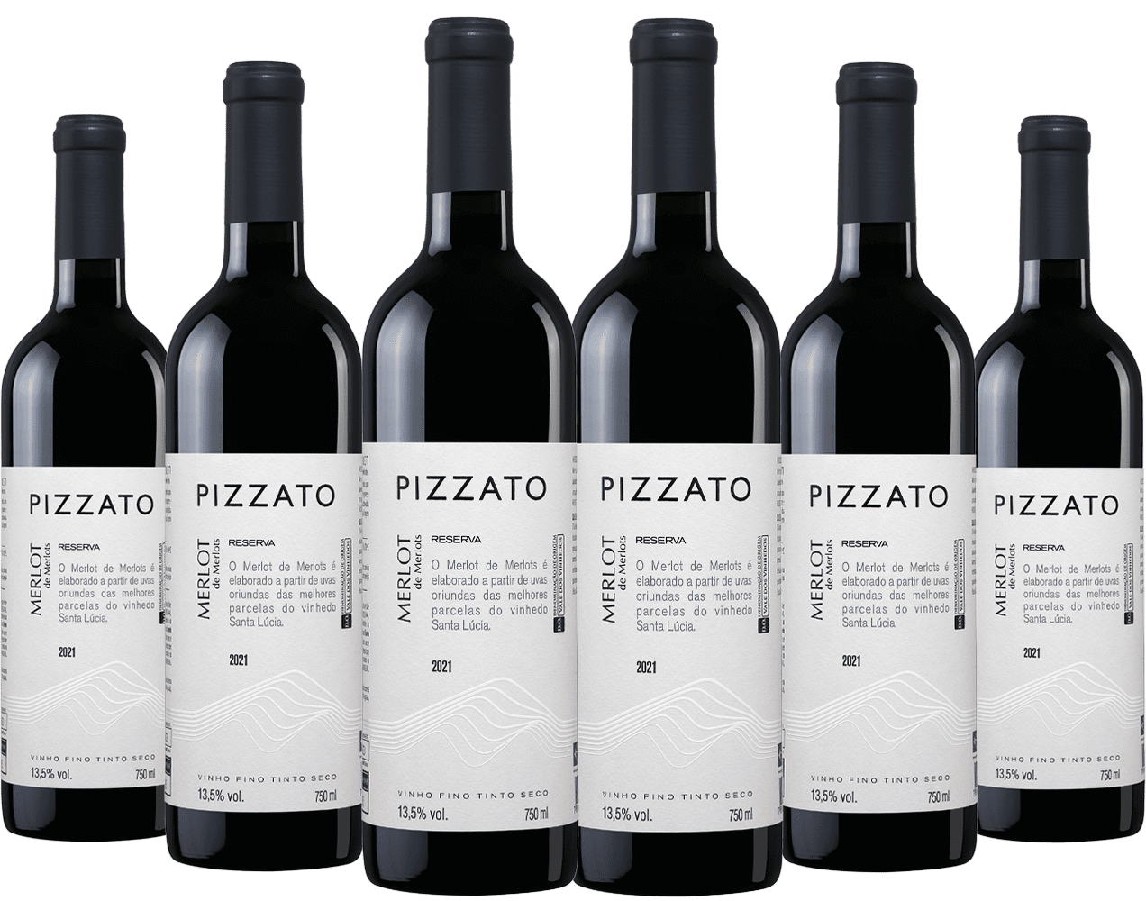 Caixa de Vinho Pizzato Merlot de Merlots D.O.V.V. com 6 garrafas | Vino ...