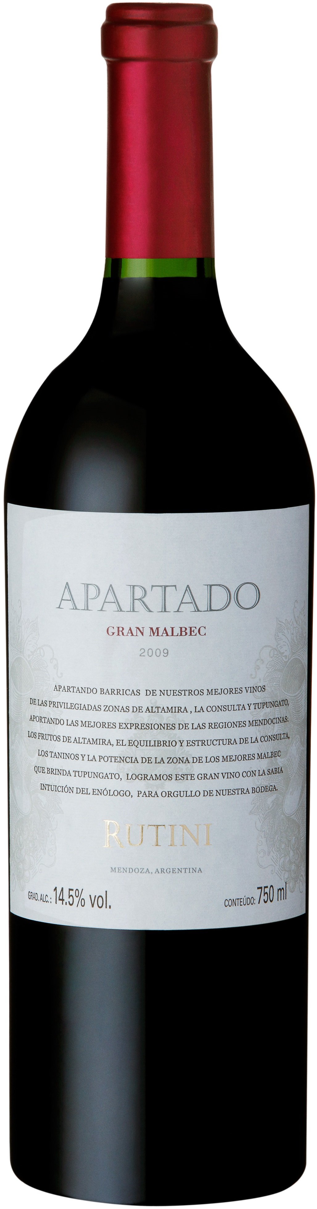 Vinho Rutini Apartado Gran Malbec 750 ml | Vino Verace