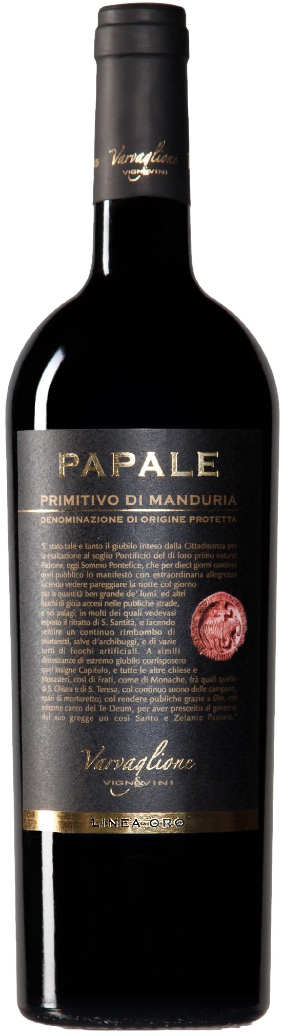 Vinho Varvaglione Papale Linea Oro Primitivo Di Manduria DOP 750 ml ...