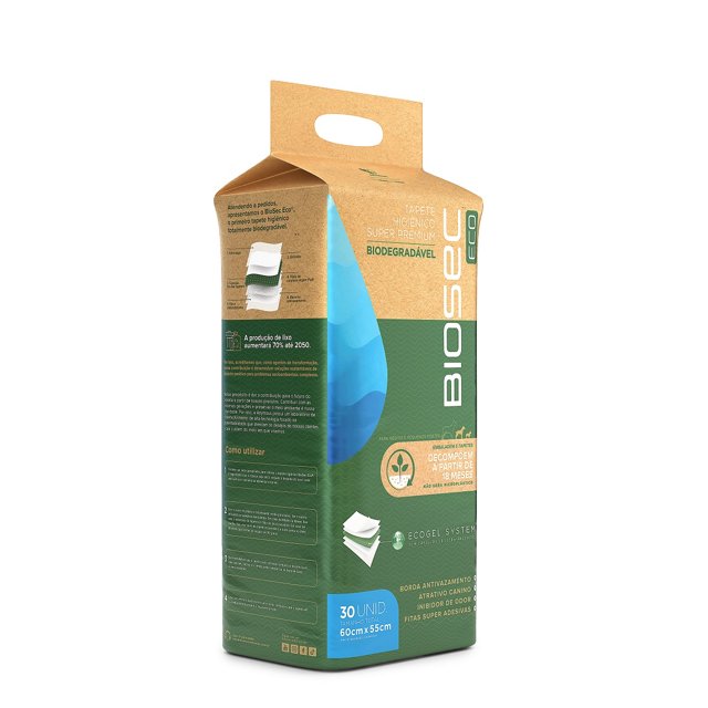 Tapete Higiênico Biodegradável 60x55 (30 Unidades) | Biosec Eco ...