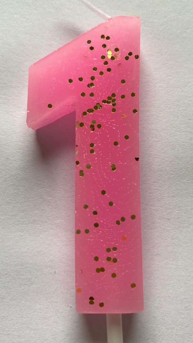 Vela Número 1 Rosa com Glitter | 🎉 OPA Festas | Decoração Criativa e ...