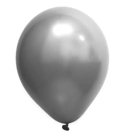 Balão 12" Cromado Prata - Pacote com 24 unidades | OPA Festas!