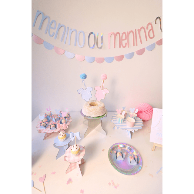 Bandeirola Mini Meia Lua - Chá Revelação | 🎉 OPA Festas | Decoração ...