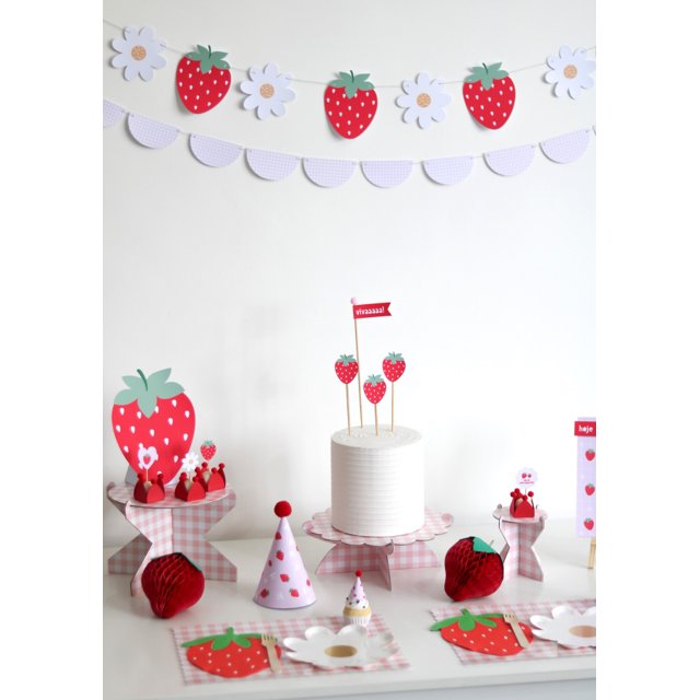 - Bandeirola Mini Meia Lua - Xadrez Rosa | 🎉 OPA Festas | Decoração ...