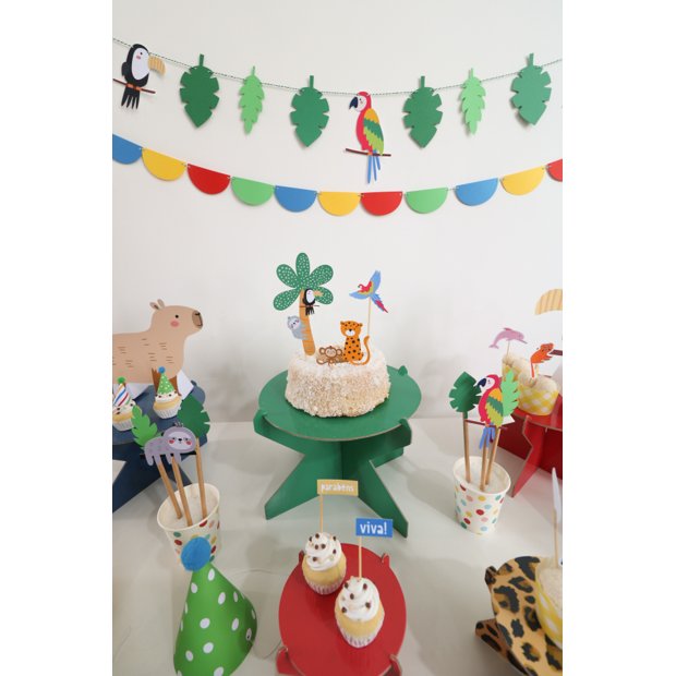 Bandeirola Mini Meia Lua - Fauna Brasileira | 🎉 OPA Festas | Decoração ...