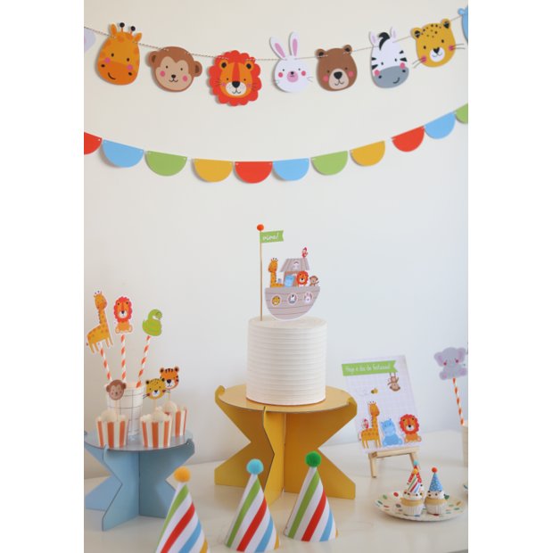 Bandeirola Mini Meia Lua - Animais da Arca | 🎉 OPA Festas | Decoração ...