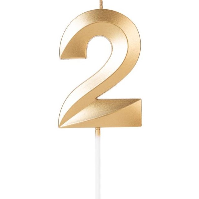 Vela Design Dourada Perolizada Nº 2 | OPA Festas!