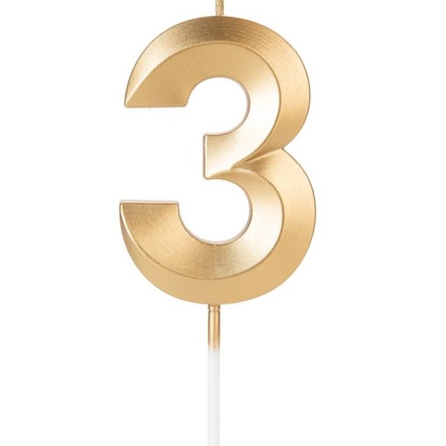 Vela Design Dourada Perolizada Nº 3 | 🎉 OPA Festas | Decoração Criativa ...