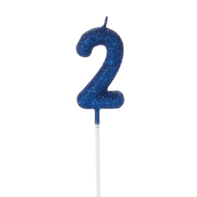 Vela Glitter Azul - Numero 2 | 🎉 OPA Festas | Decoração Criativa e ...