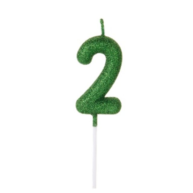 Vela Glitter Numero 2 - Verde | 🎉 OPA Festas | Decoração Criativa e ...