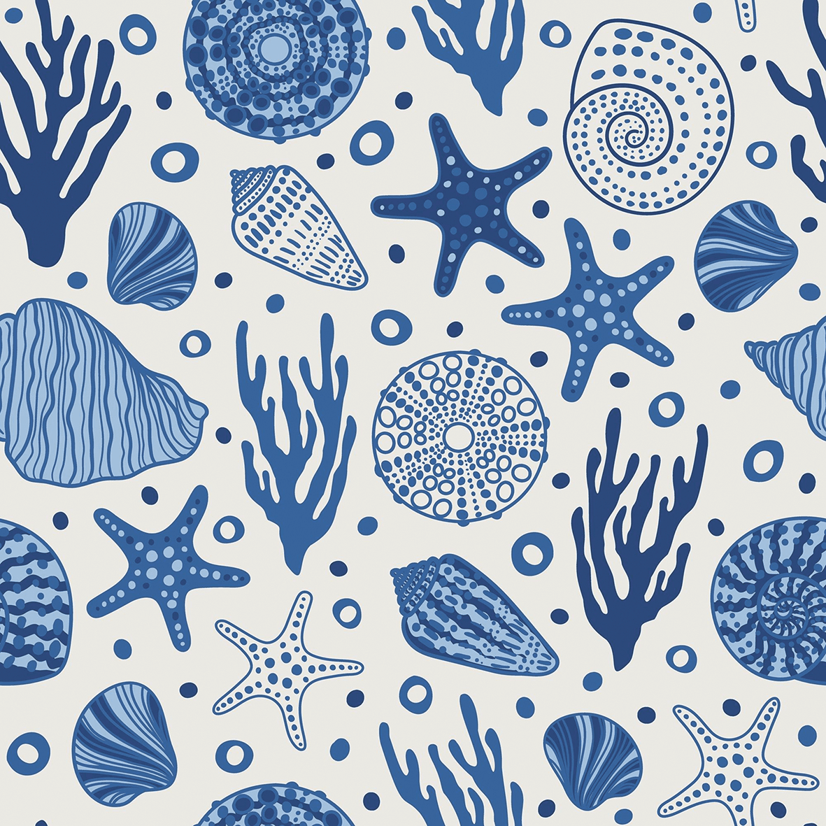 ESTAMPADO FUNDO DO MAR - CONCHAS | Carol Viana Oficial