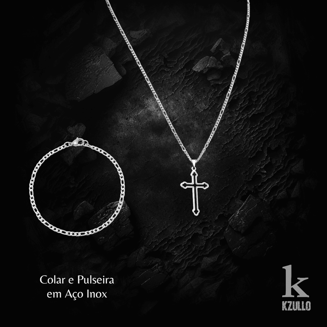 Conjunto Masculino Imperium Corrente ,Pingente e Pulseira em Aço Inox ...