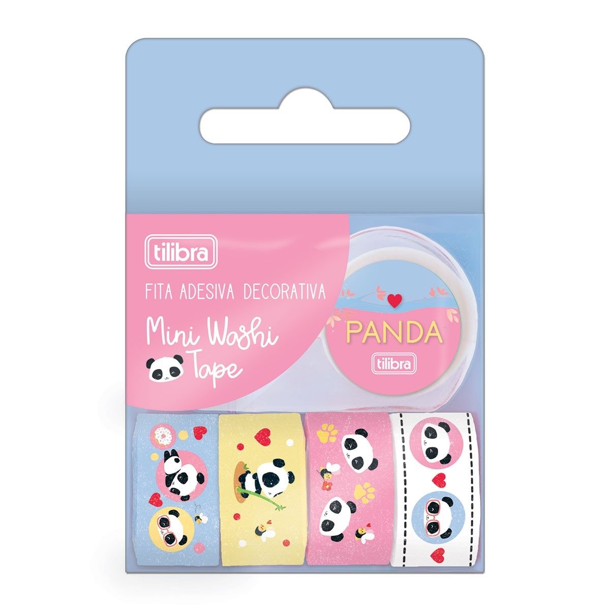 Fita WASHI TAPE MINI PANDA C/5 - TILIBRA | Papelaria da Sa