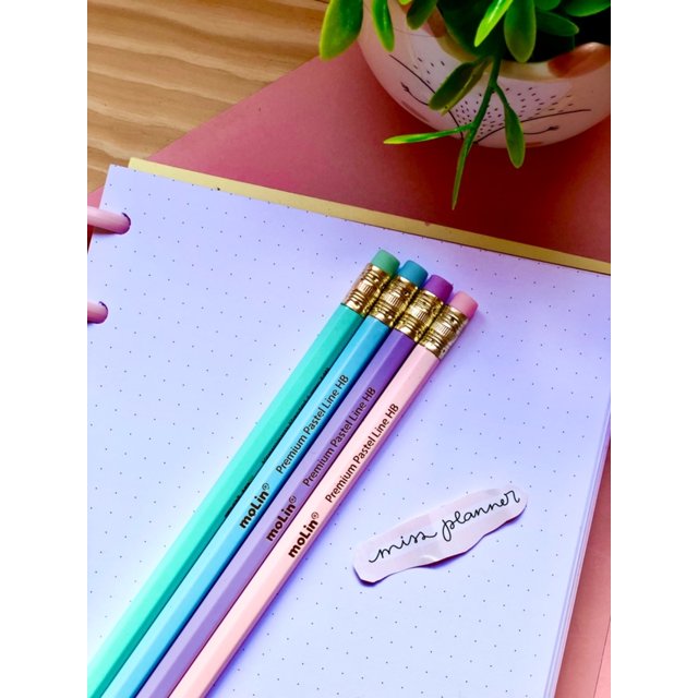 Lápis HB Com Borracha PASTEL Line Sextavado Molin | Miss Planner Lápis HB Com Borracha PASTEL Line Sextavado Molin | Miss Planner