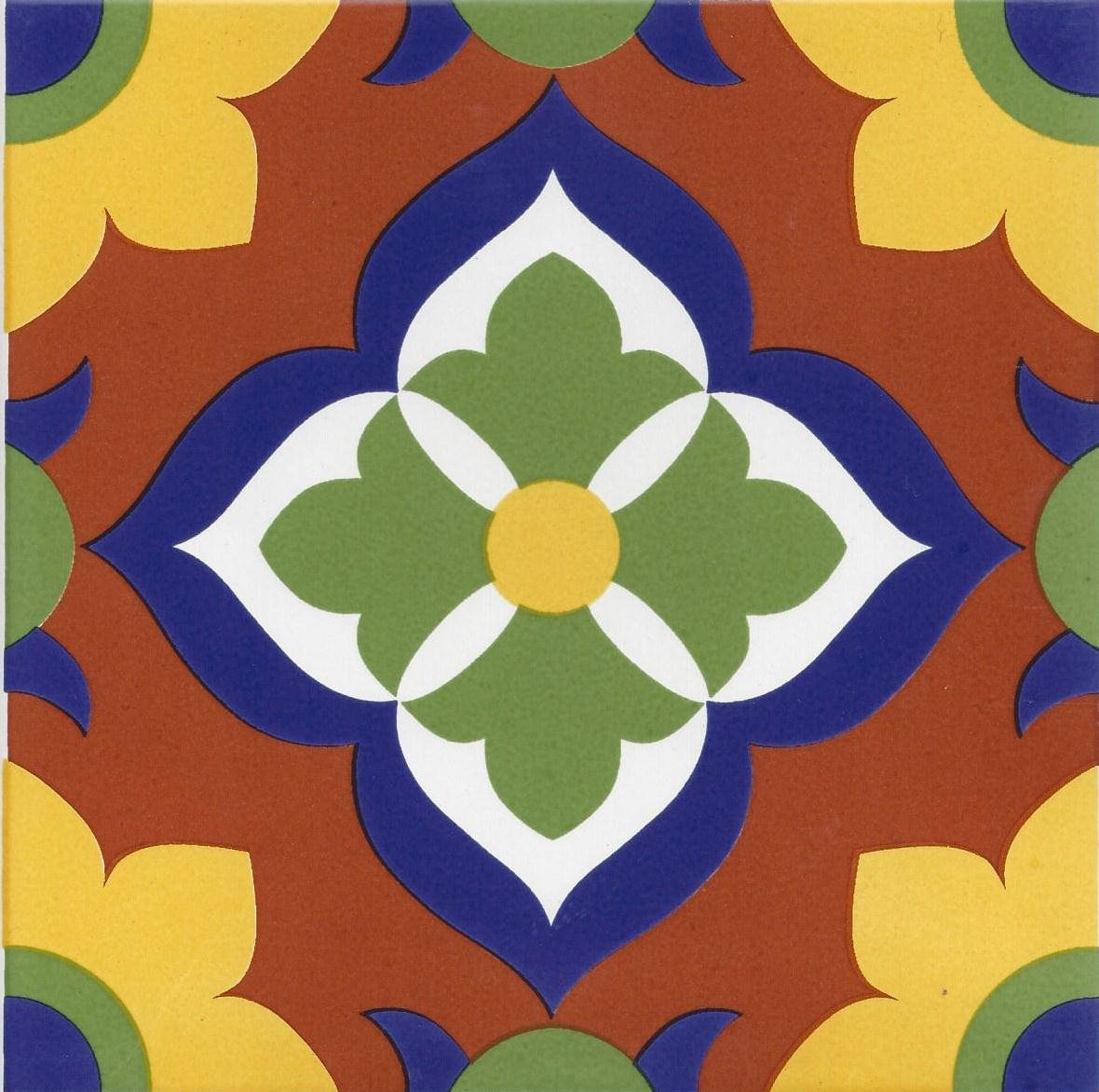 Azulejo 15.4x15.4 - Floral 144 | Loja de Azulejos