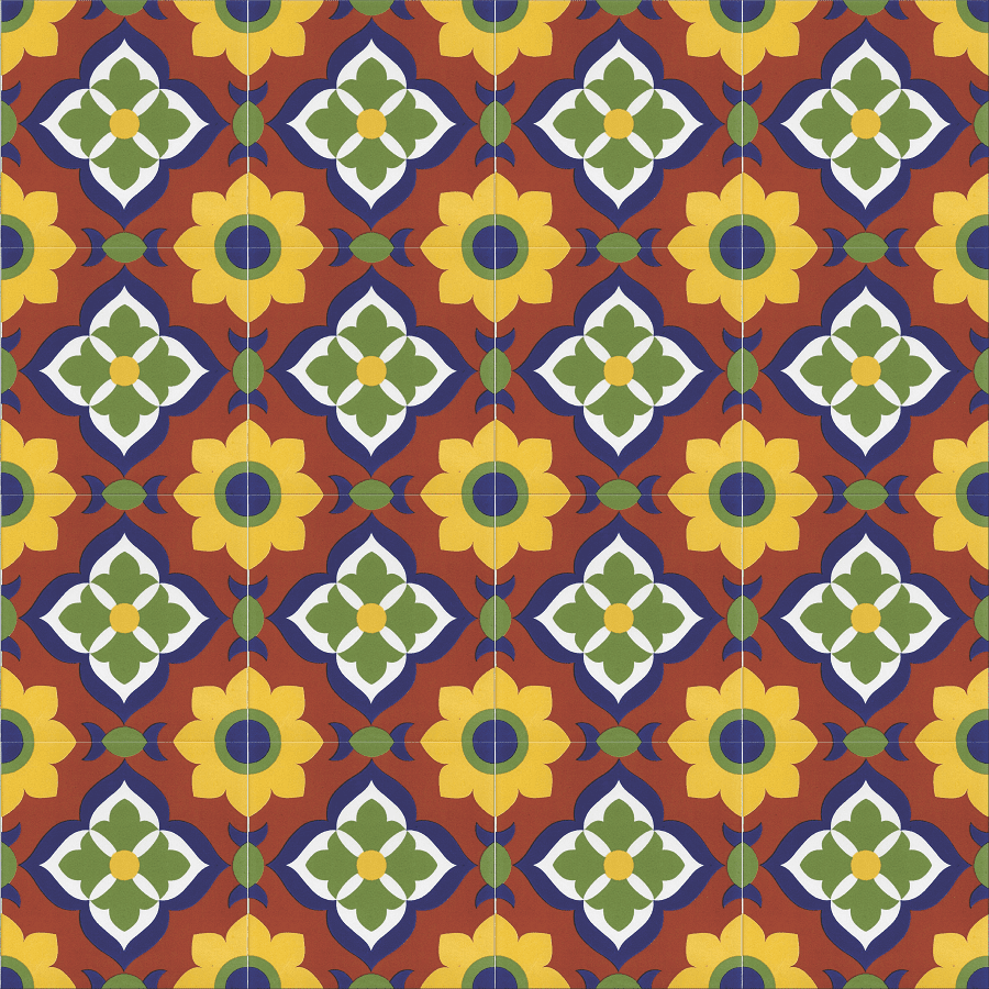 Azulejo 15.4x15.4 - Floral 144 | Loja de Azulejos