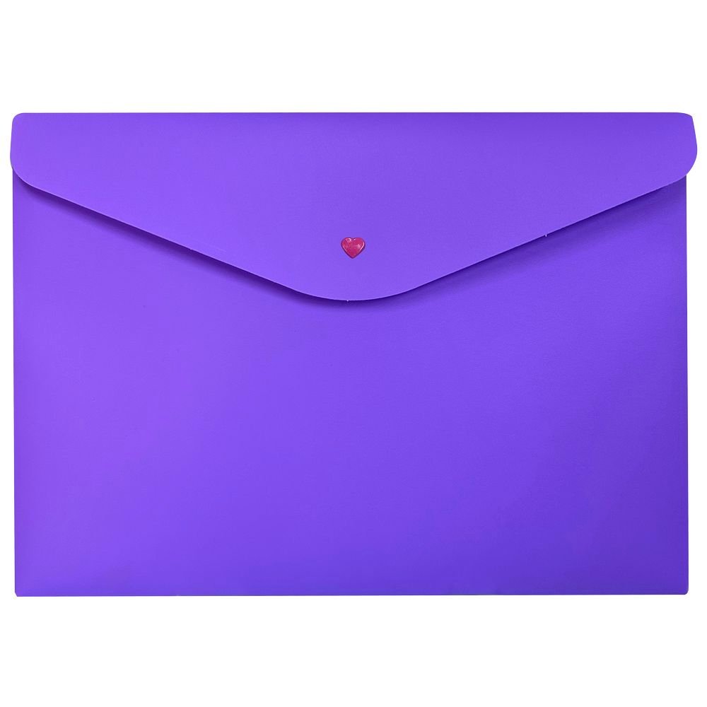 PASTA ENVELOPE COM BOTAO A4 FULL COLOR ROXO | Papelaria Amores