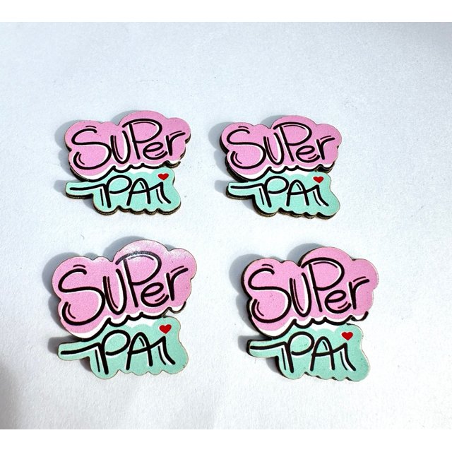 Adesivo Paper Super Pai Rosa (20 unid) | Topet Laços