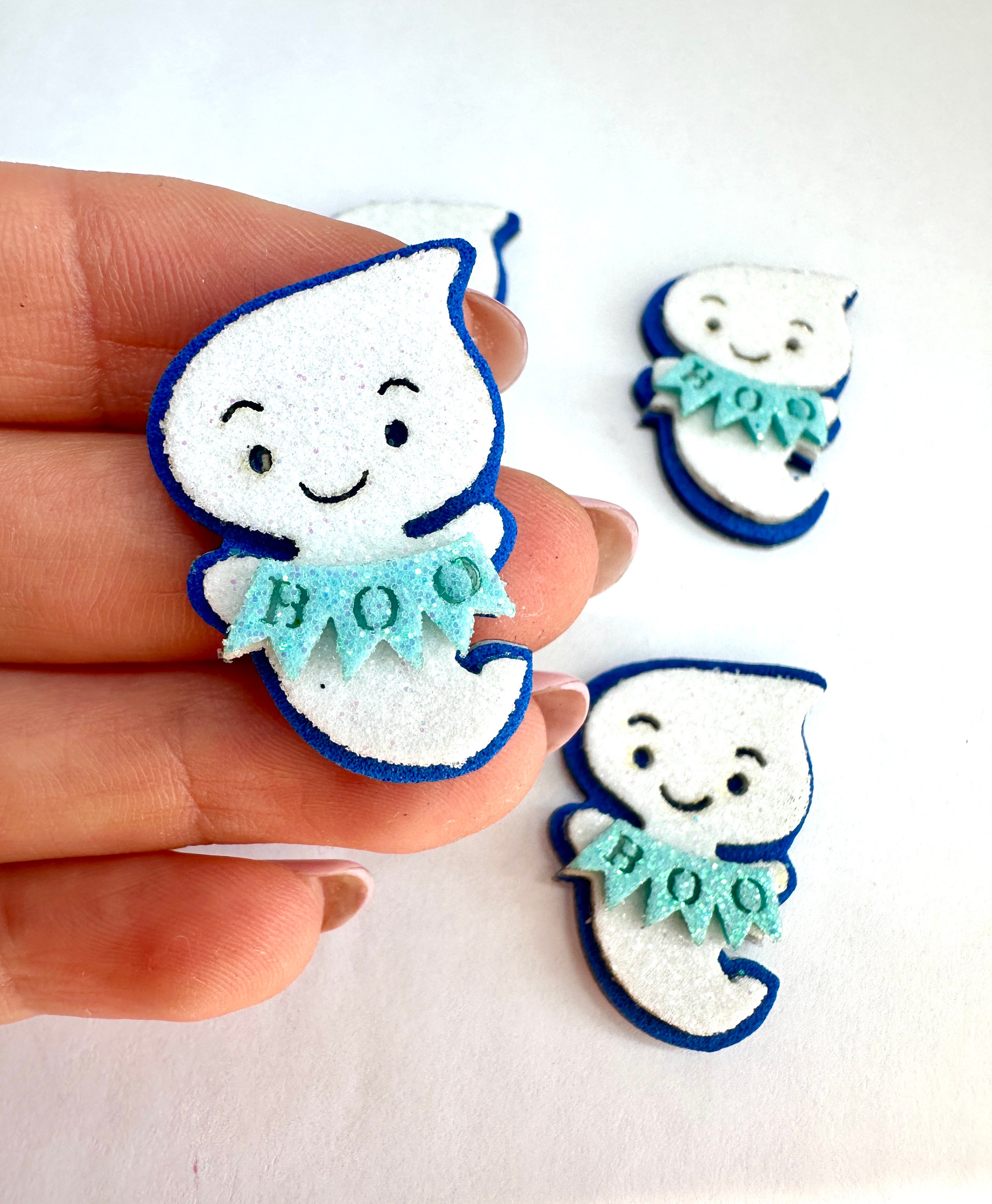 Adesivo Fantasma Boo Azul Halloween (20 unid) | Topet Laços