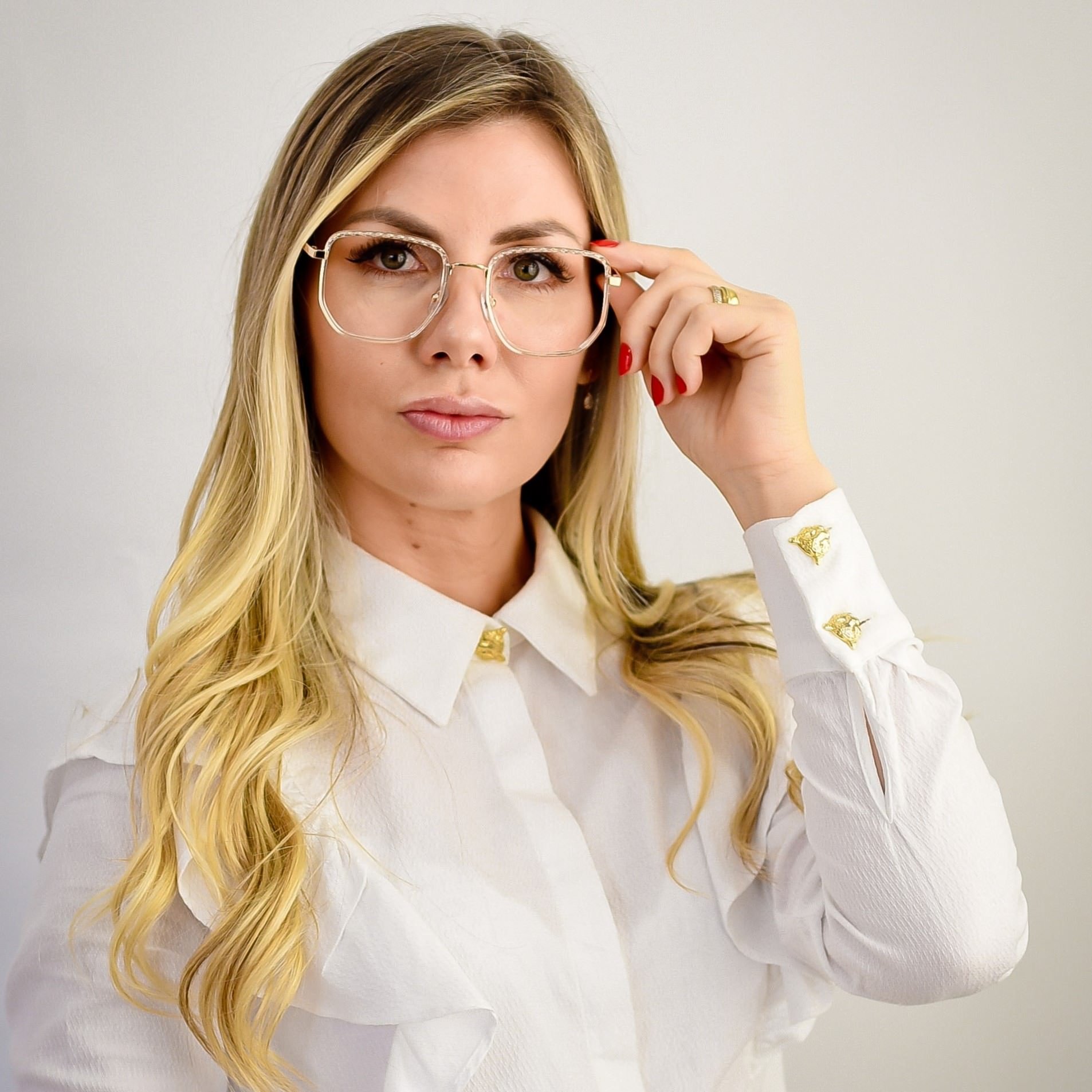 Óculos de Grau Feminino Carmim Transparente - Armação | Óticas Vivi