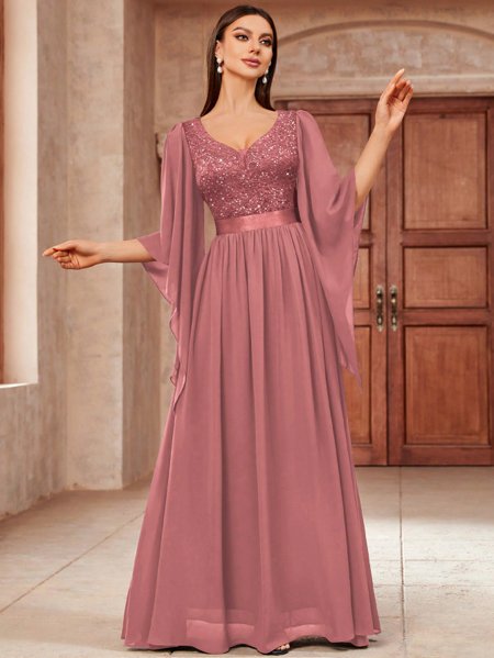 Vestido Longo de Festa com Capa Elegante | Aurea Dress - Loja de ...