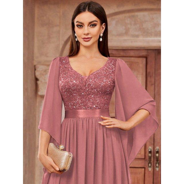 Vestido Longo de Festa com Capa Elegante | Aurea Dress | Vestidos de ...