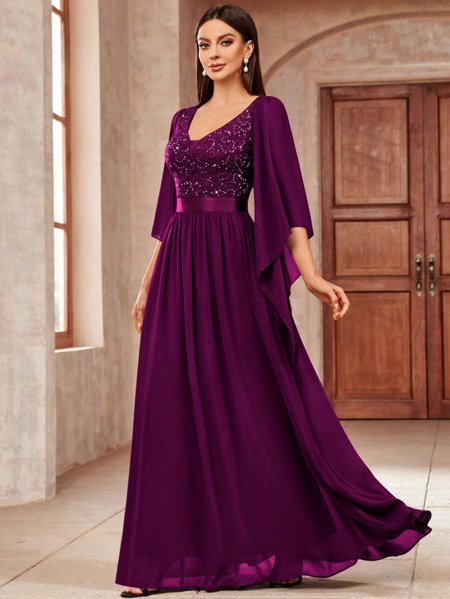 Vestido Longo de Festa com Capa Elegante | Aurea Dress - Loja de ...