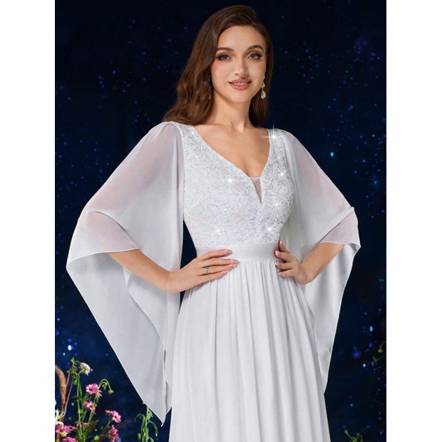 Vestido Longo de Festa com Capa Elegante | Aurea Dress | Vestidos de ...