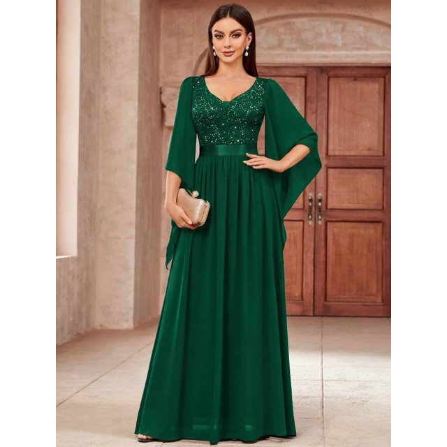 Vestido Longo de Festa com Capa Elegante | Aurea Dress | Vestidos de ...