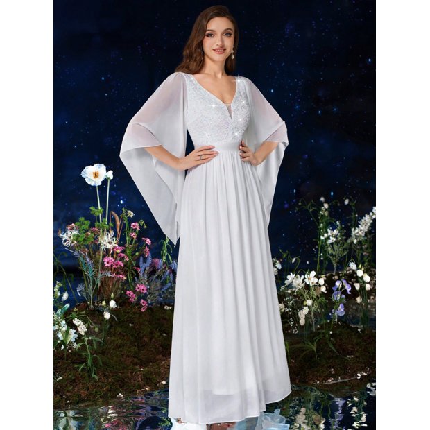 Vestido Longo de Festa com Capa Elegante | Aurea Dress | Vestidos de ...