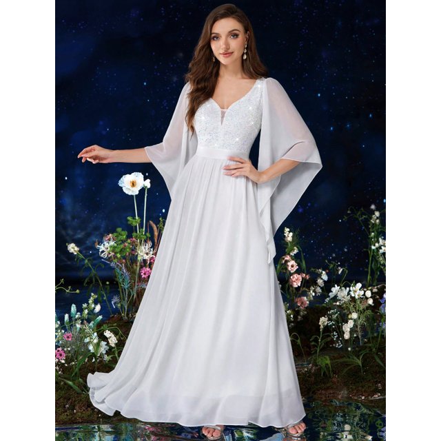 Vestido Longo de Festa com Capa Elegante | Aurea Dress | Vestidos de ...