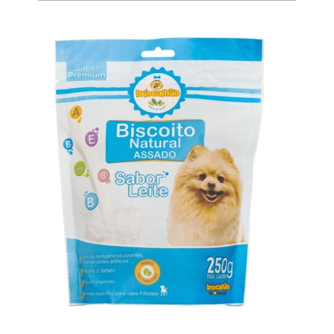 Biscoito Natural Assado sabor Leite 250Gr | Box Natural Pet