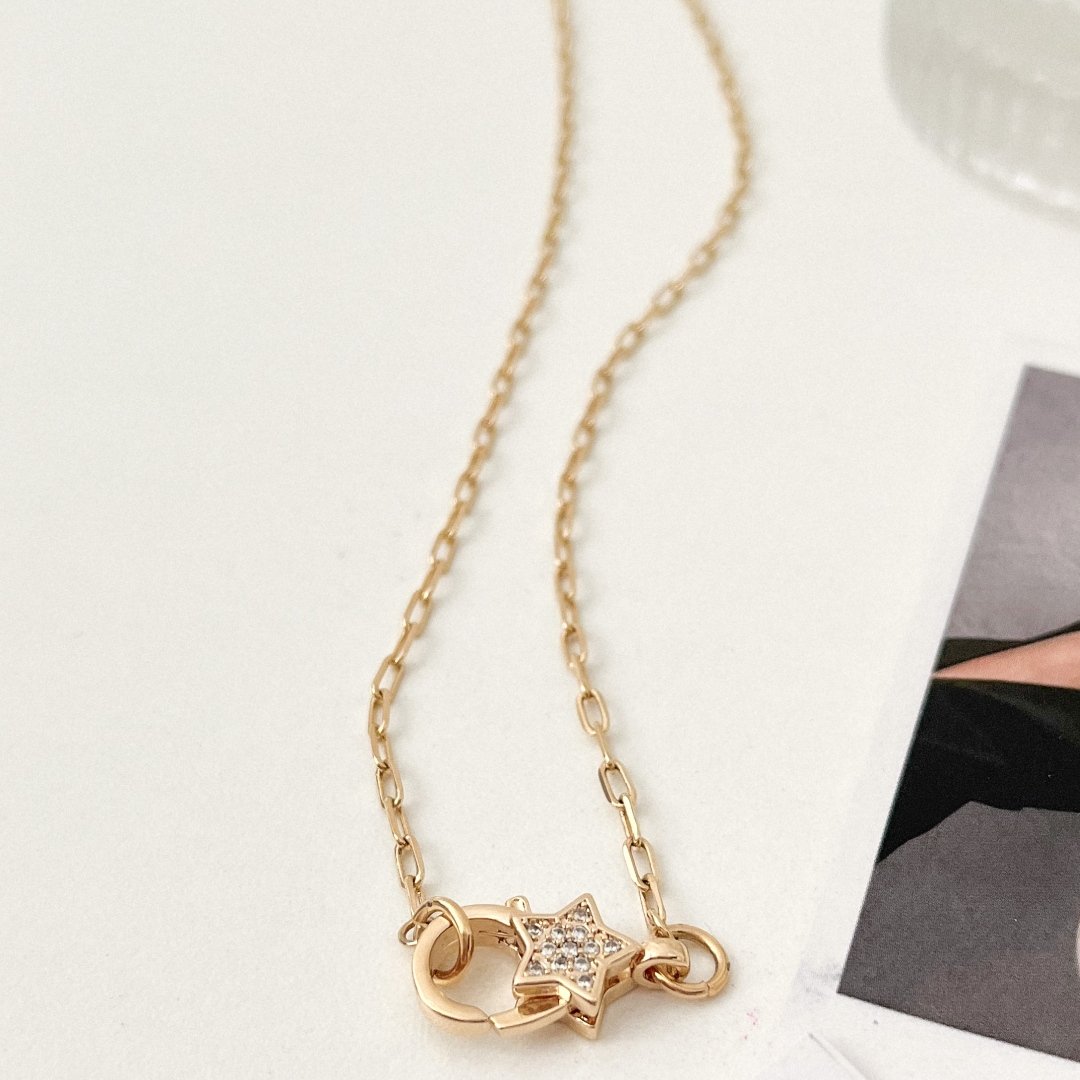 Colar Cartier Com Fecho Cravejado em Zircônia Em Forma de Estrela AU ...