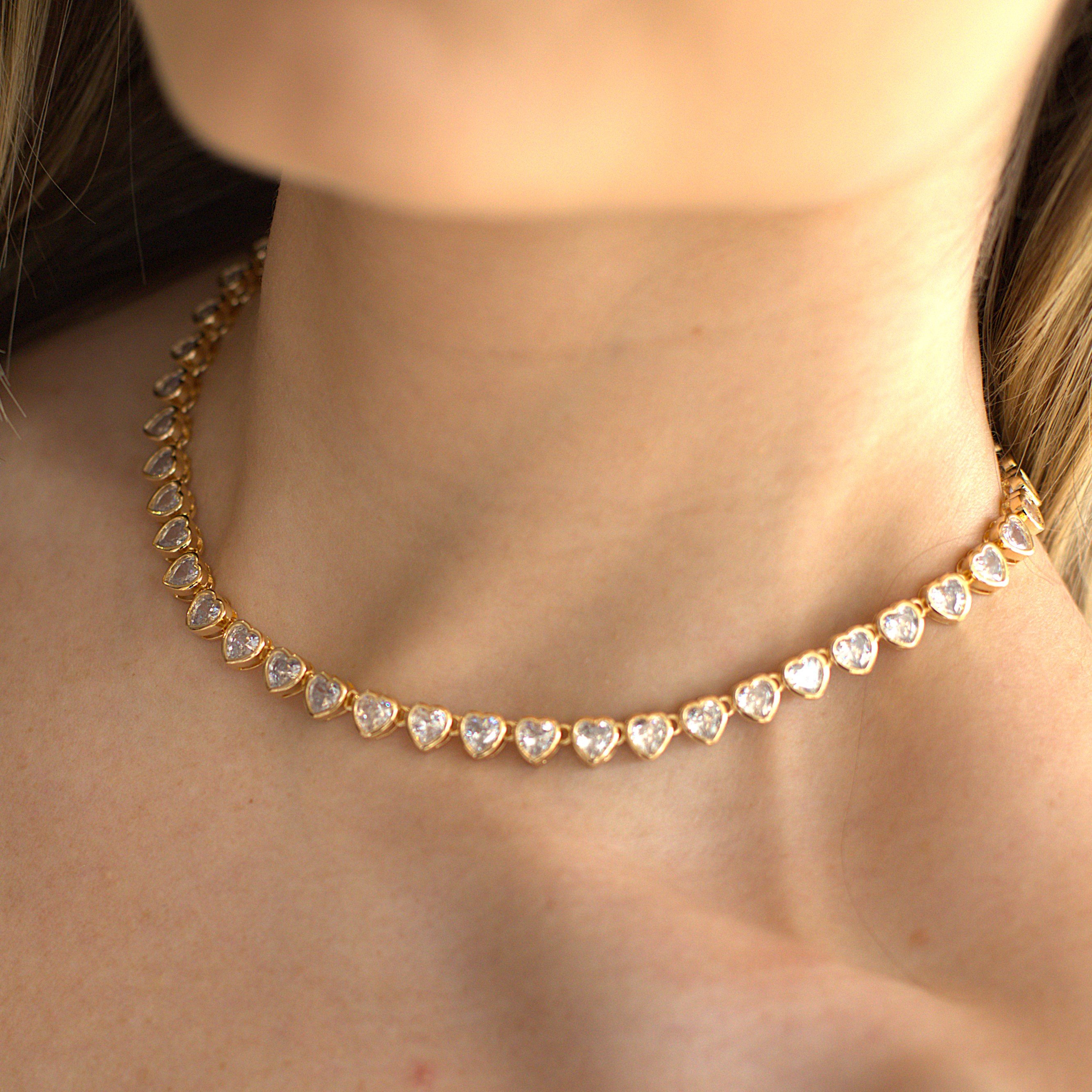 Colar Choker Coração Em Zircônias Lapidadas AU | Raiza Delize Semijoias