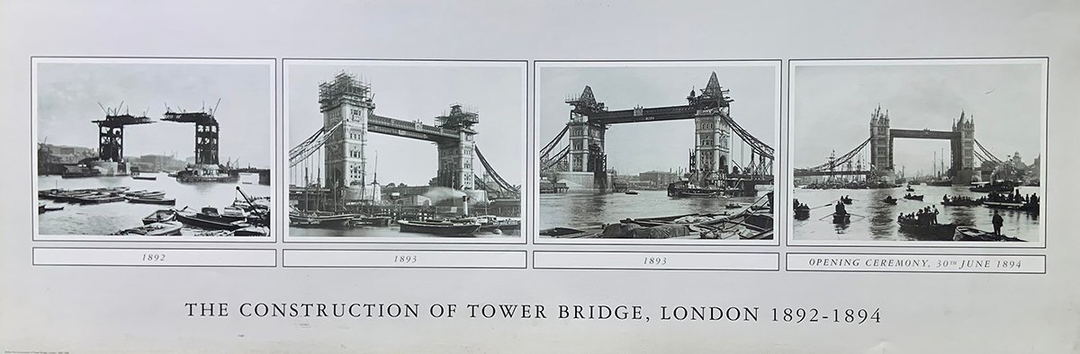 Art Print The Construction of Tower Bridge, London 1892-1894 produzido ...