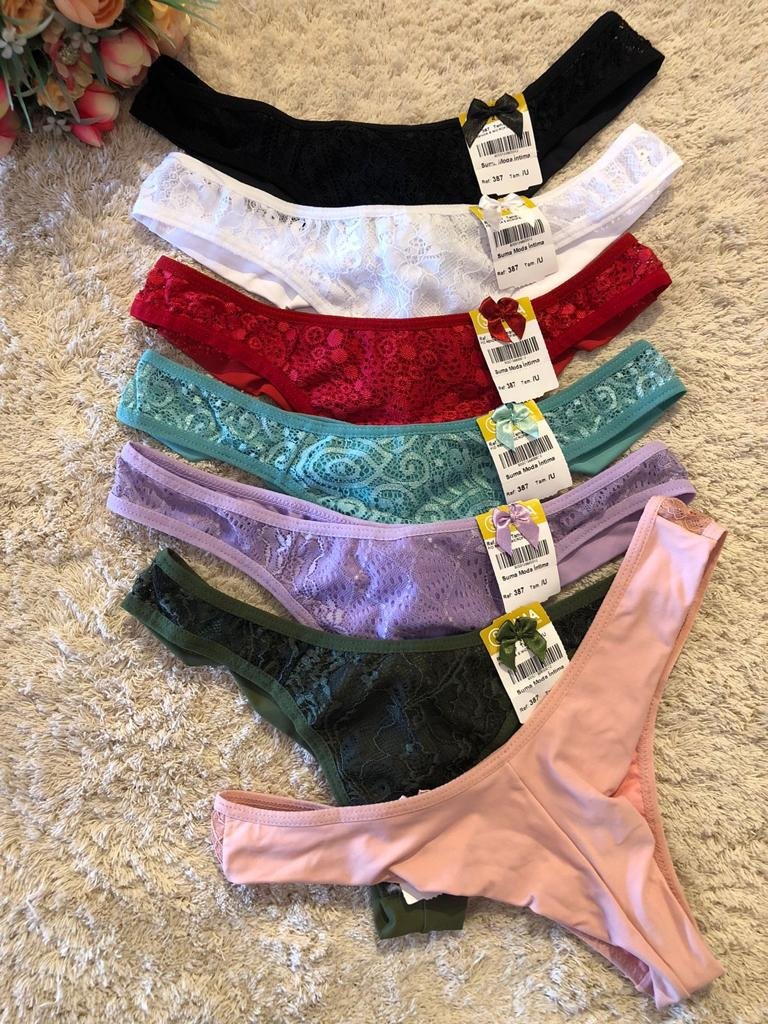 Calcinha fio duplo de microfibra e renda 387 | Suma Moda Íntima ...