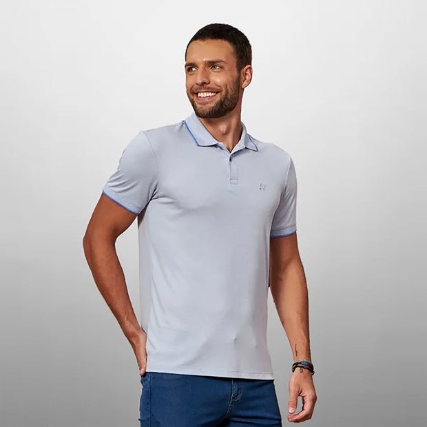 Polo Beagle Masculina Modal Premium Básica Azul Claro - Loja Battisti ...