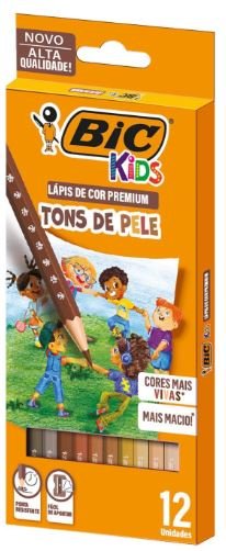 LAPIS DE COR BIC SEXTAVADO C/12 TONS DE PELE | Atacadão Mec